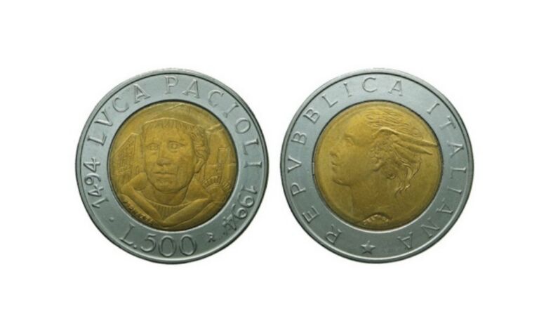 Hai una moneta da 500 lire Luca Pacioli? Ecco qual è il suo valore | CCSNews